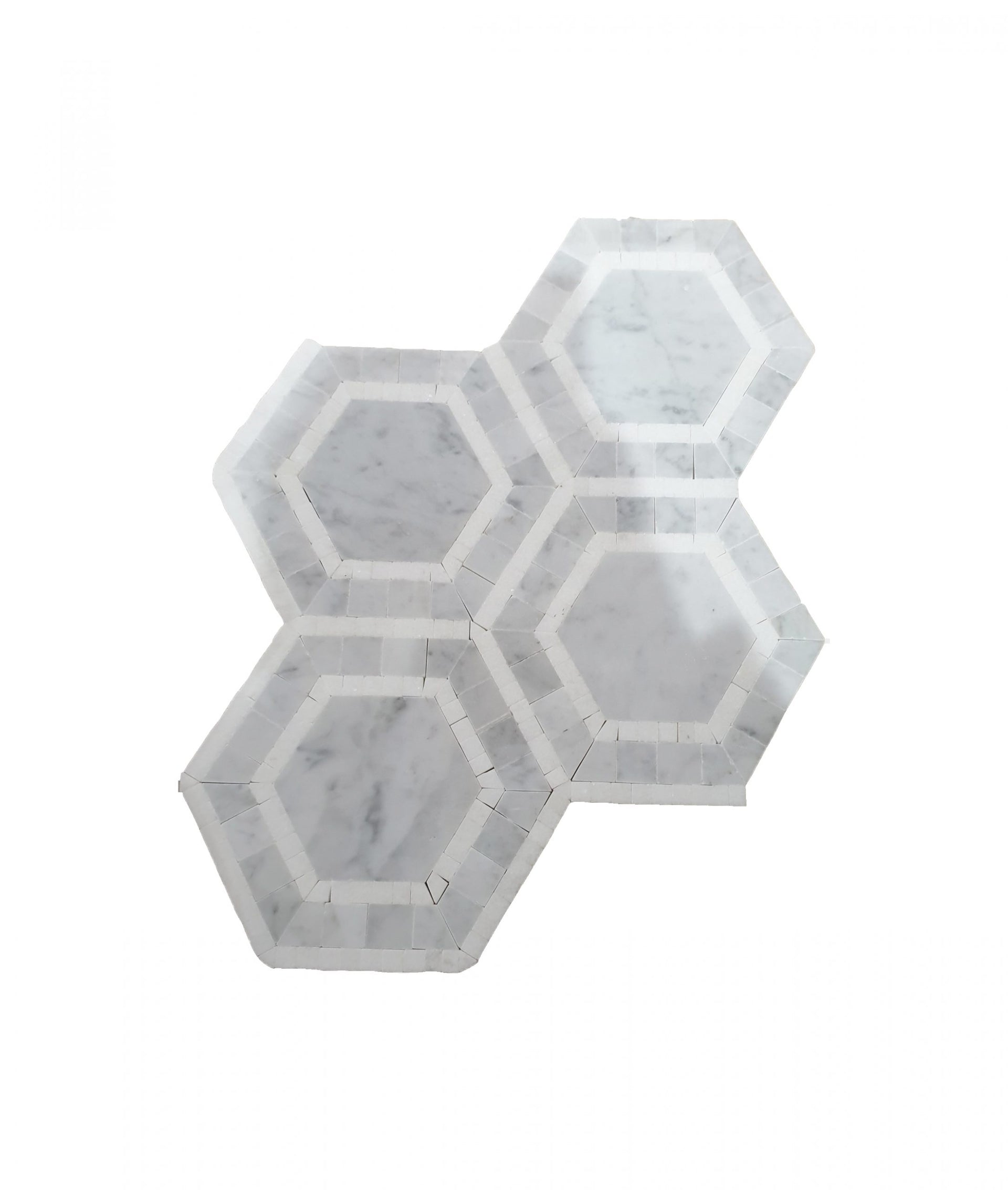 HEXAGON LARGE GREY AND WHITE CHIP MOSAIC – Amazing Tiles & Stone