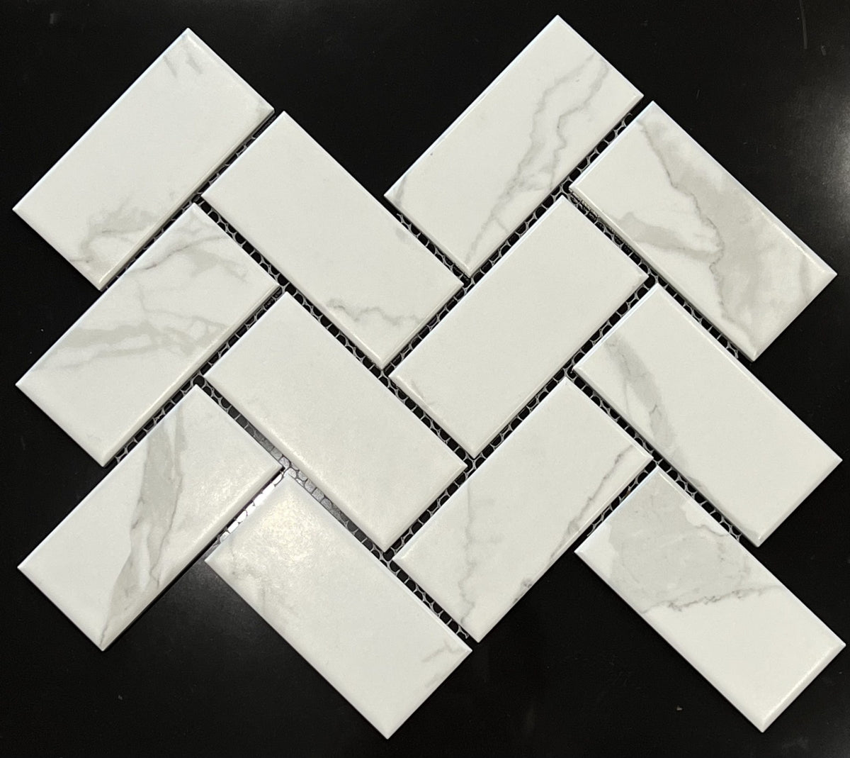 MARBLE LOOK HERRINGBONE– Amazing Tiles & Stone